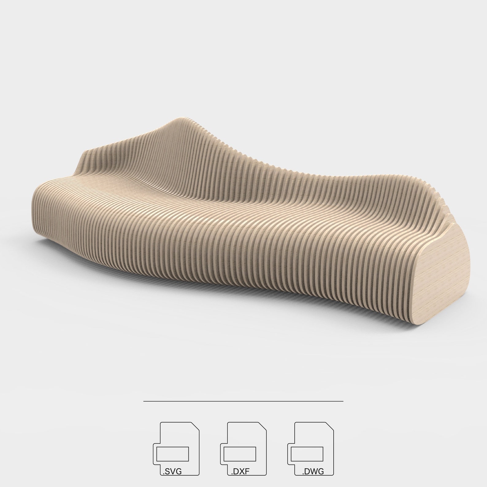 Curve Bench • Router-cut Files • CNC Files for Cutting• Vector Files ...
