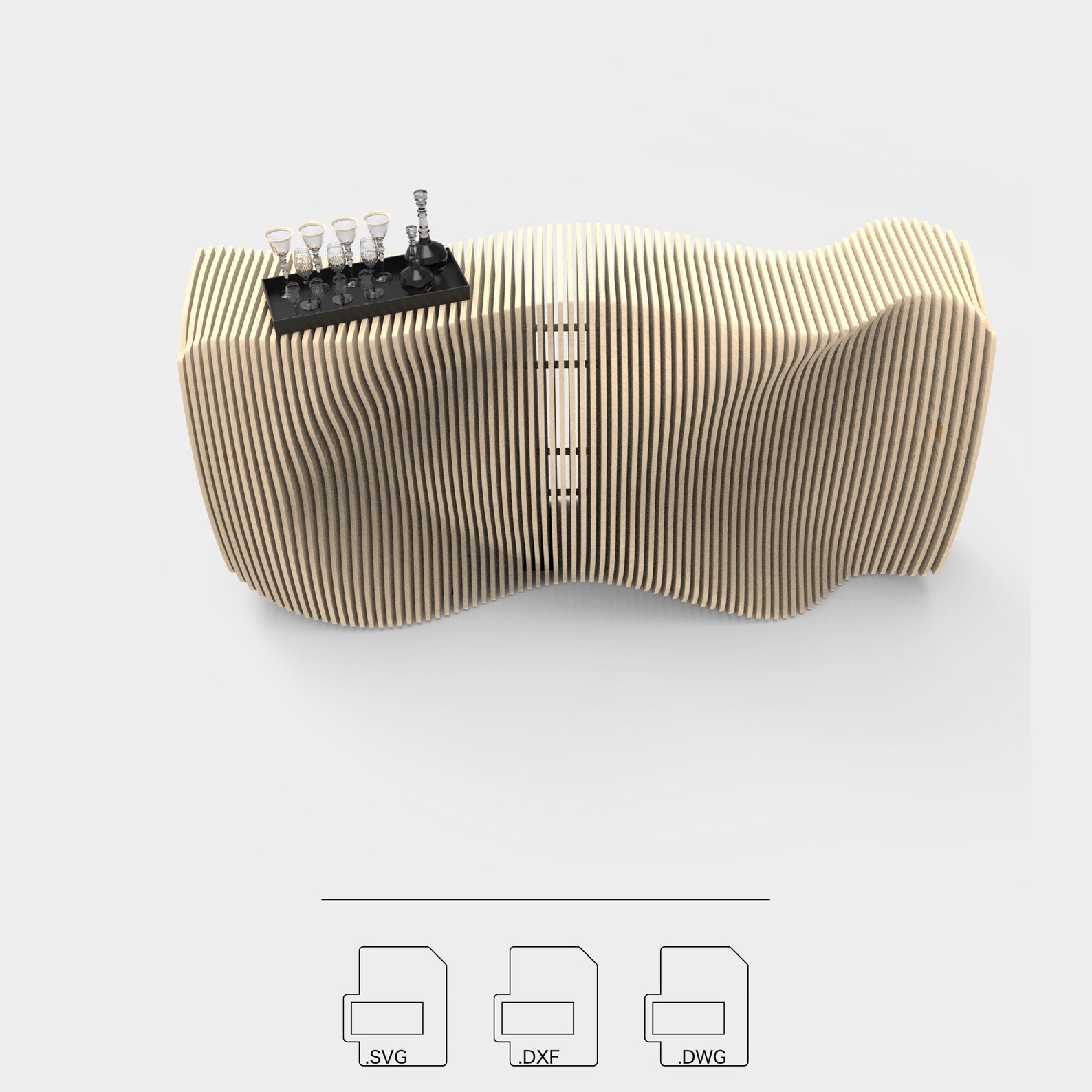 Wave Reception Desk/ Bar Counter Router-cut Files CNC - Etsy UK