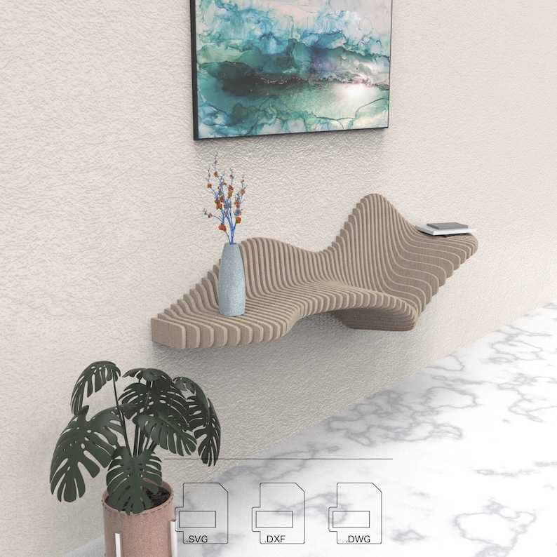 Parametric Console Lexa • Modern CNC Design • Router-cut Vector Files ...