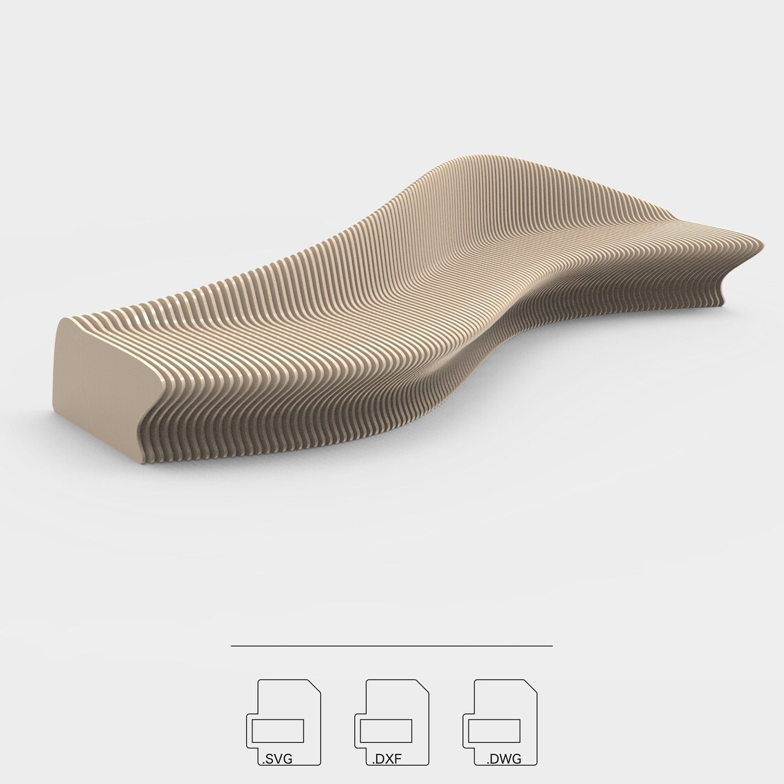 Parametric Curva Bench CNC Files: Router Cut Vector Plans (digital ...
