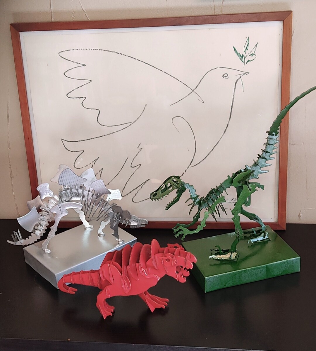 Puzzle 3D Dinosaur Skeleton Mounted and Painted for Room Decoration - Etsy