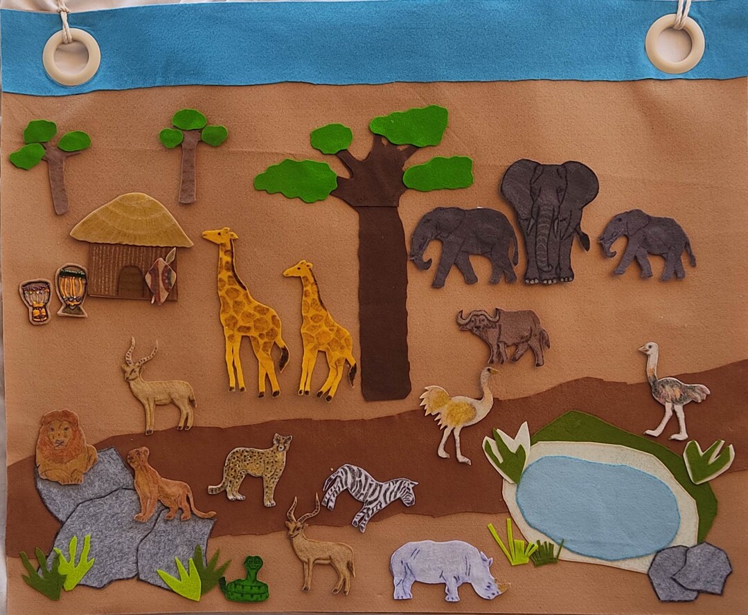 Handmade Felt Savannah-themed Interactive Magnetic Play Mat - Etsy