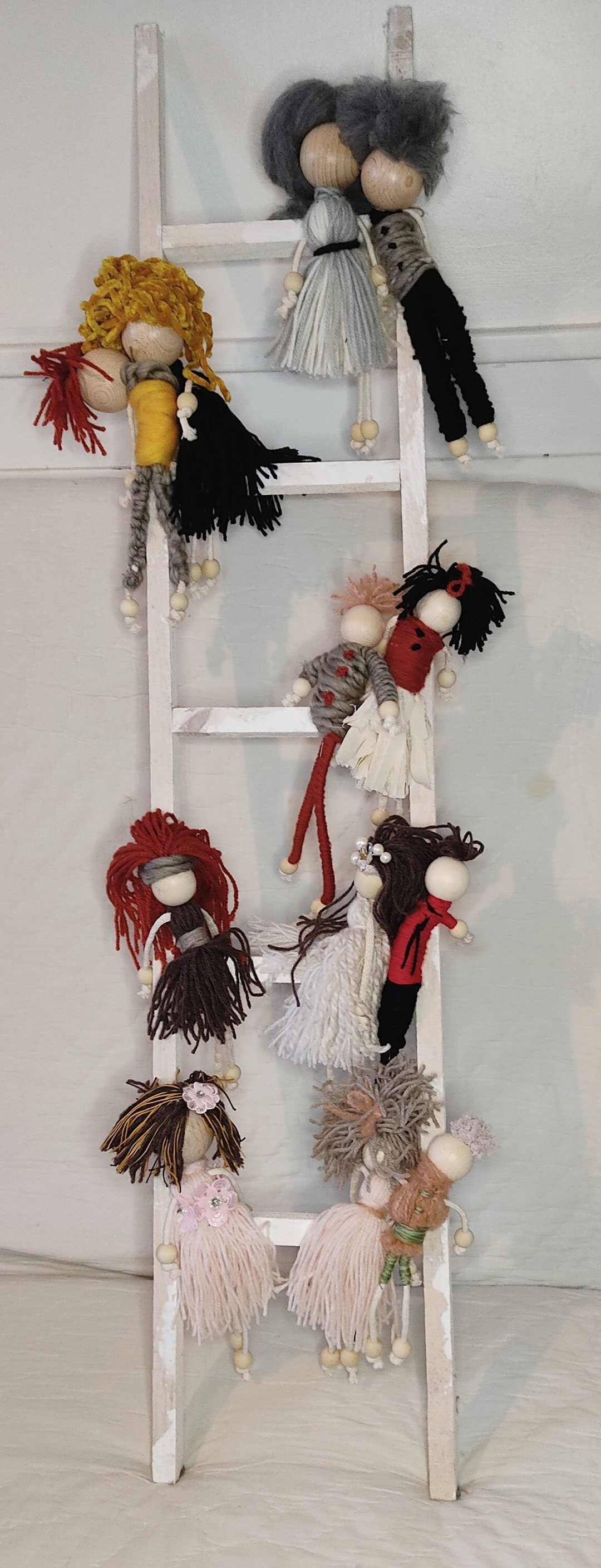 Macramé Thread Dolls and Wool-handmade-decoration - Etsy