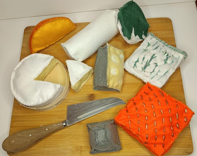 Felt Dinnerware Handmade Felt Cheese Board Kitchen for Kids Educational ...