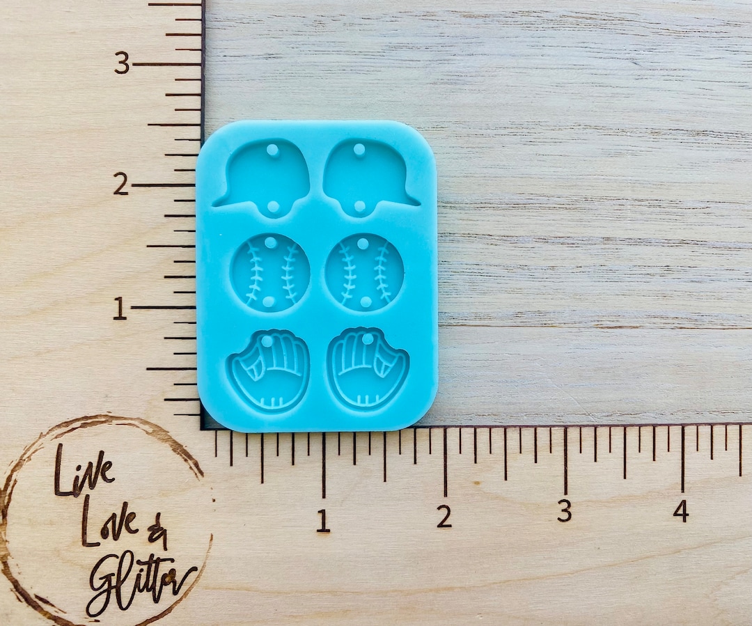 Baseball Earrings Silicone Mold for Resin, Sports Earrings Mold ...