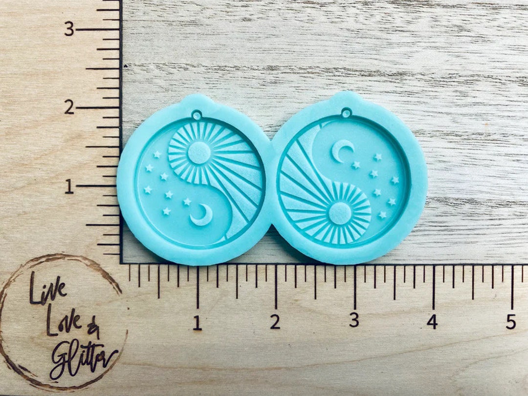 Sun and Moon Ying Yang Earrings Silicone Mold for Resin, Ying Yang ...