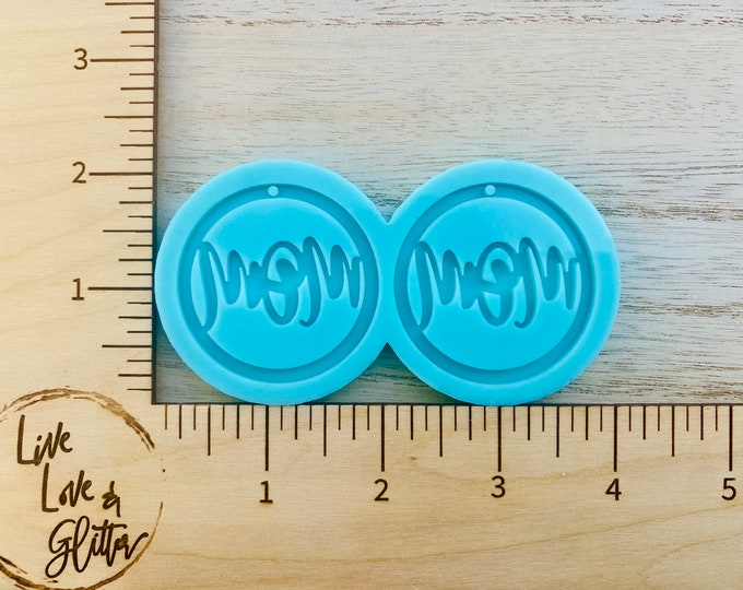 Mom Earrings Silicone Mold for Resin, Mom Resin Mold, Mom Resin ...