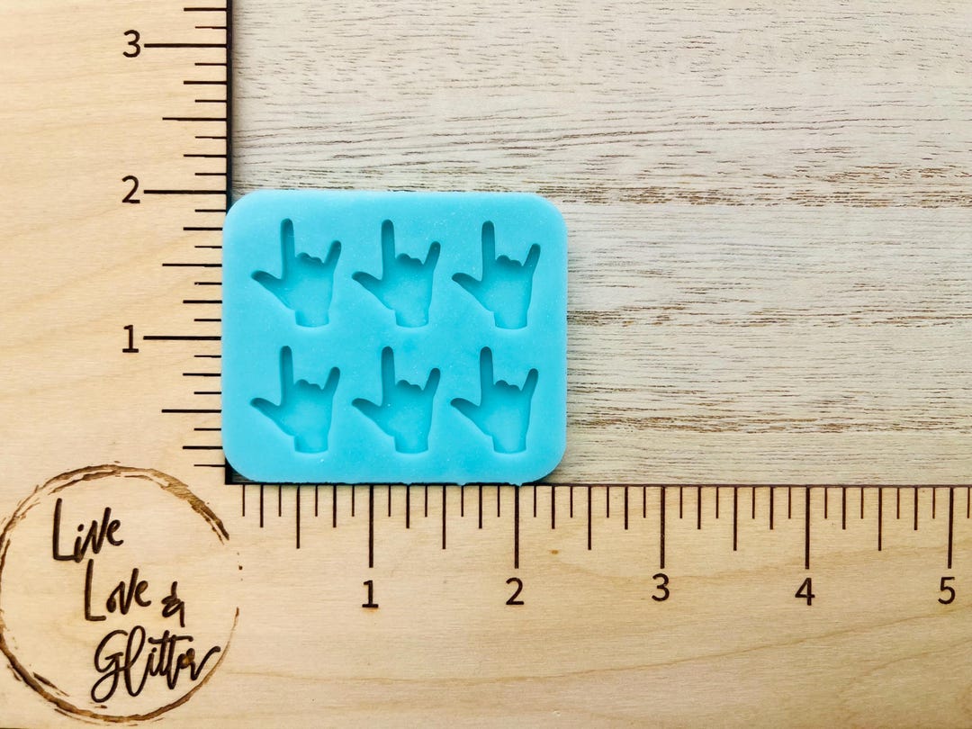 Asl I Love You Earrings Silicone Mold for Resin, Sign Language Stud ...