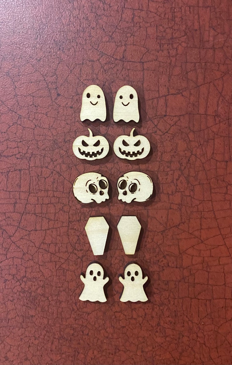 Halloween Stud Earring Svg Skull Stud Svg Pumpkin Stud Svg - Etsy