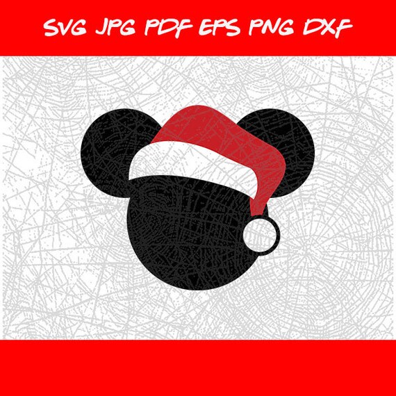 Prints Christmas Mickey Clipart Cut File DxF // EPS // PDF // PnG ...