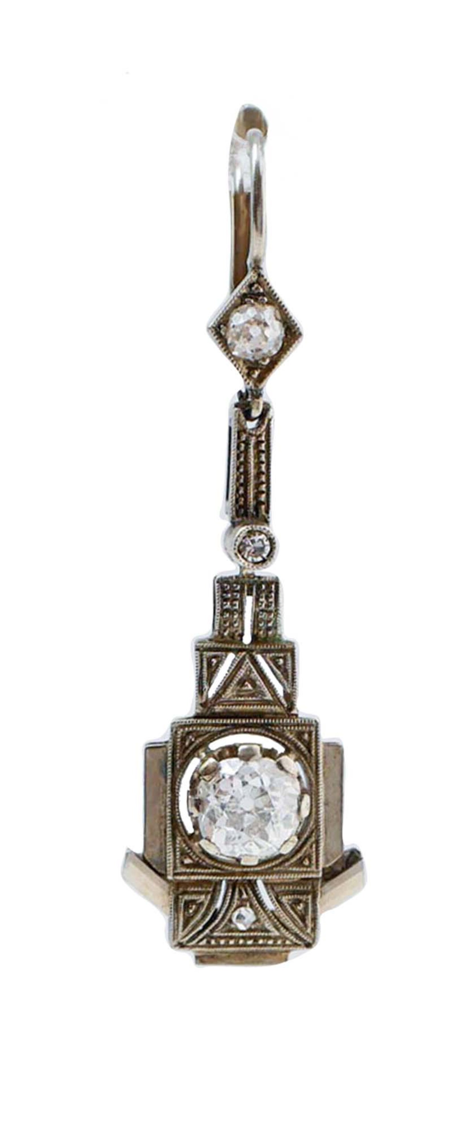 2.33 Carats Old-cut Diamonds, 18 Karat White Gold Earrings. - Etsy Canada