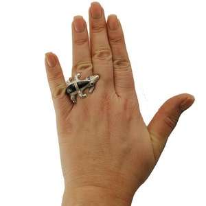 Diamonds Blue Sapphires Onyx White Gold Lizard Animal - Etsy