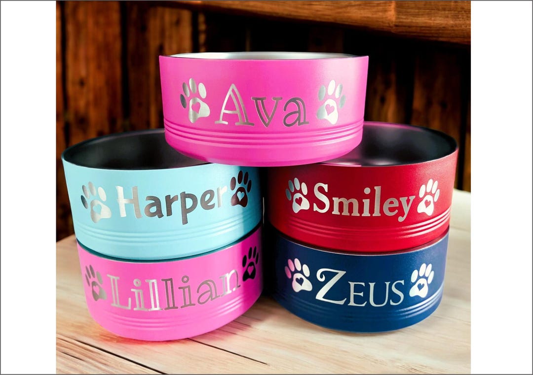 Personalized Stainless Steel Pet Bowl – Custom Dog Bowl With Name ...