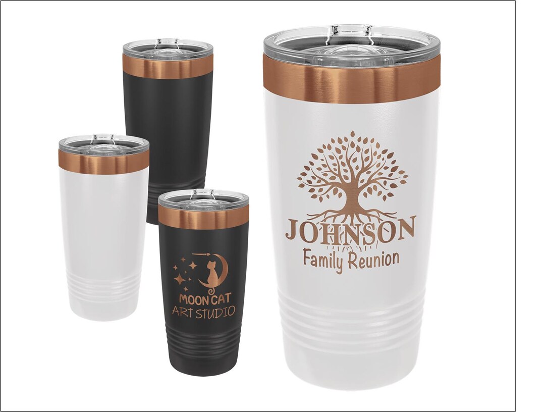 Personalized 20oz Tumbler, ADD YOUR LOGO, Powder Coated, Laser Engraved ...