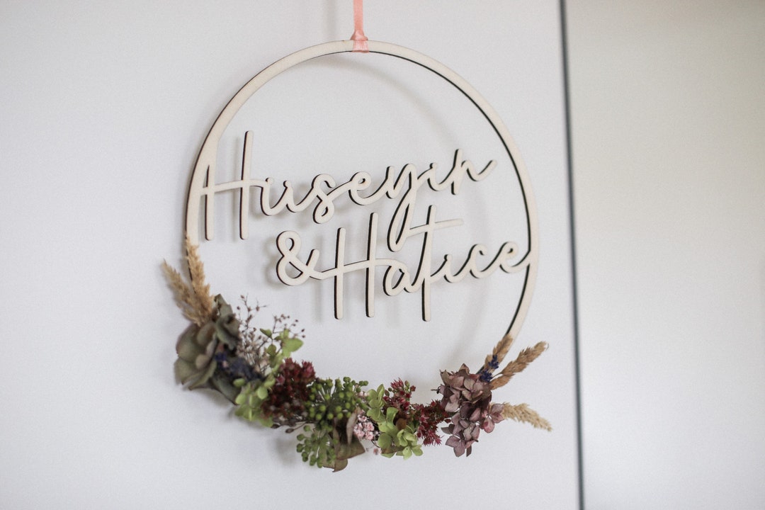 Wooden Wreath individual With Dried Flowers 25cm - Etsy