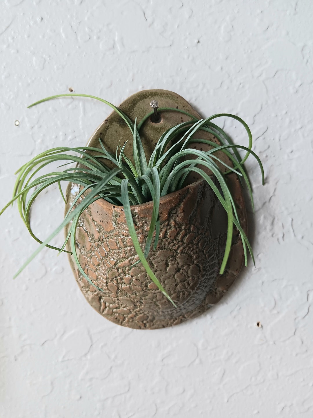 Ceramic Wall Pocket, Stoneware Wall Planter, Air Fern Holder, Pottery ...