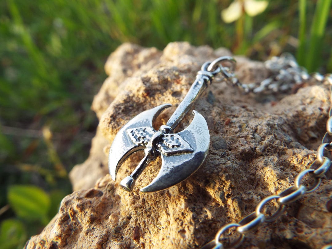 Pendant Silver Labrys Double Axe Symbol Sterling Handmade Ancient Greek ...