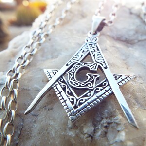 Sterling Silver Square Compasses Pendant Jewellery Masonic G - Etsy