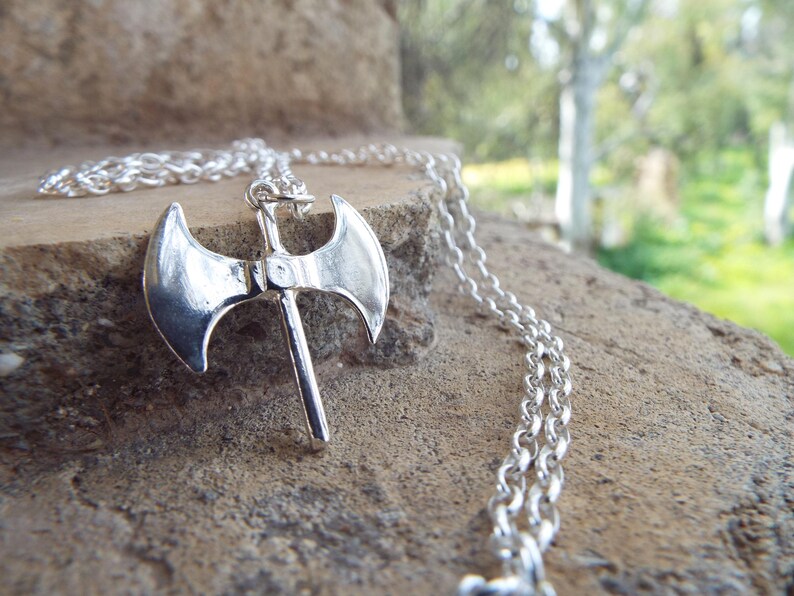 Pendant Silver Labrys Double Axe Symbol Sterling Handmade Ancient Greek ...