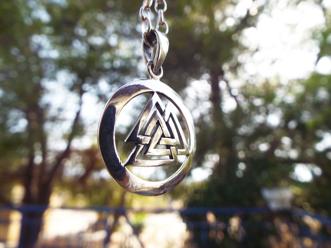 Valknut Triple Triangle Sterling Silver Viking Symbol Pendant - Etsy