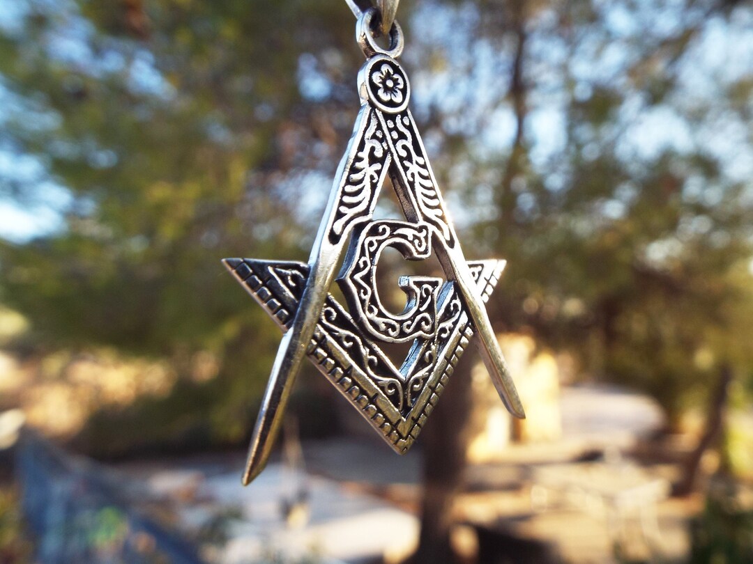 Sterling Silver Square Compasses Pendant Jewellery Masonic G - Etsy