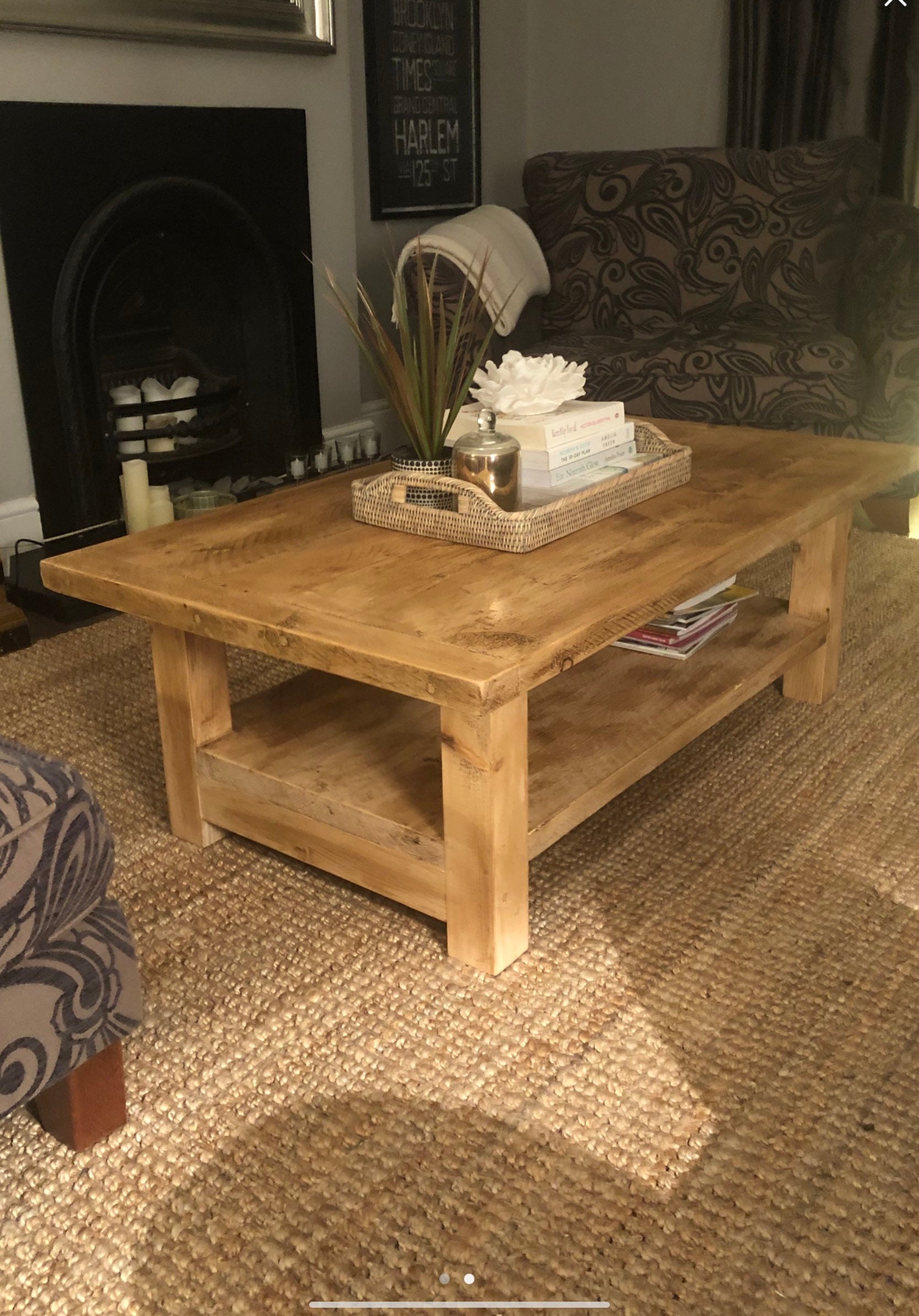 Rustic reclaimed solid wood coffee table. Made to order. | Etsy