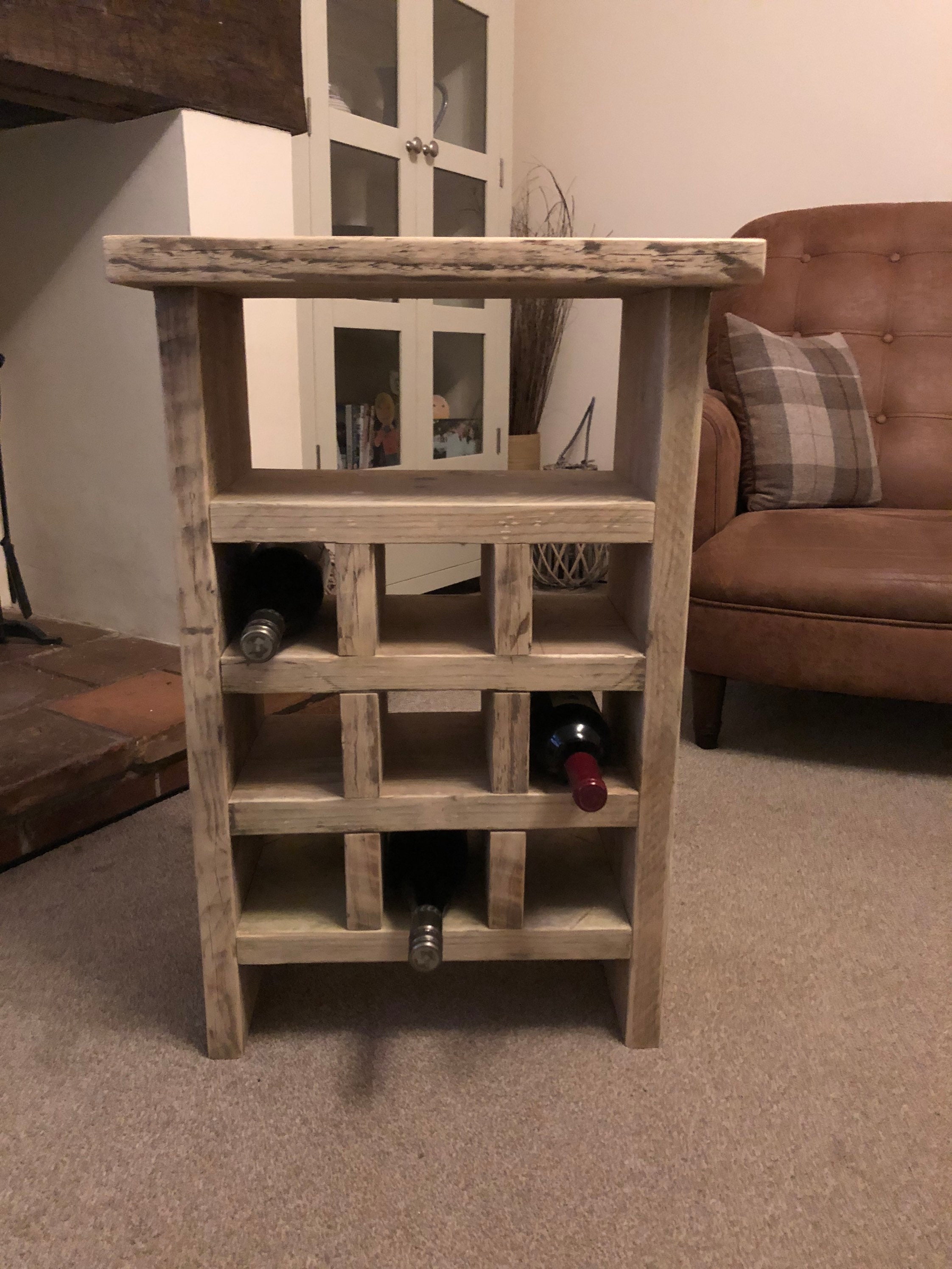 Rustic Handmade Wine Cabinet. Natural Oak Finish. | Etsy