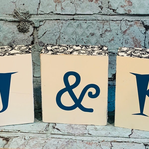 Initial Wood Blocks - Etsy