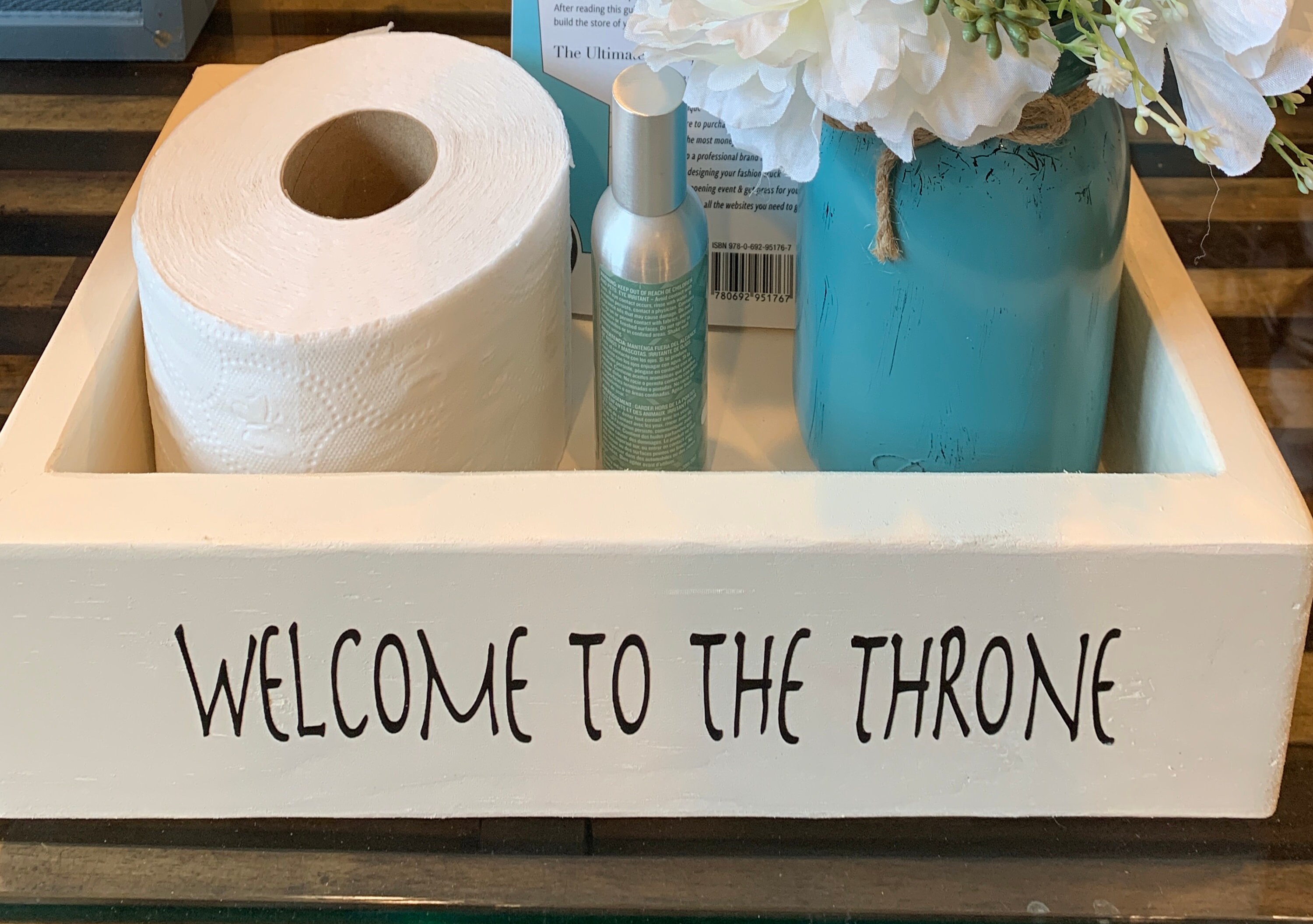 Toilet Storage Box/box for Toilet Top/rustic Bathroom Decor/painted ...