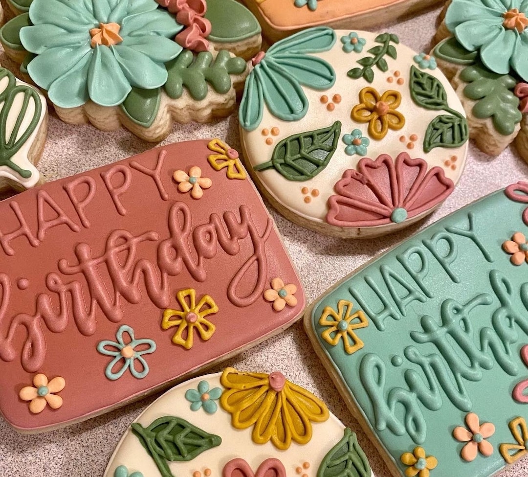 Floral Cookies | Muted Colors | Floral Birthday Cookies - Etsy