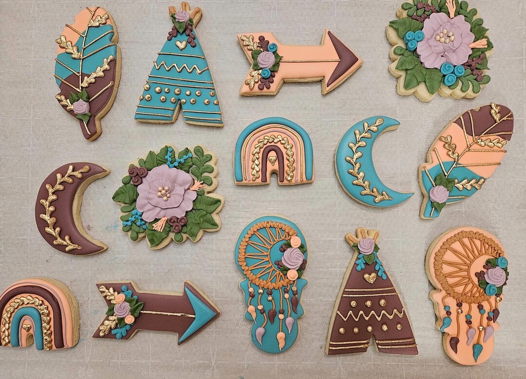 1 Dozen Bohemian Cookies | Boho Cookies - Etsy