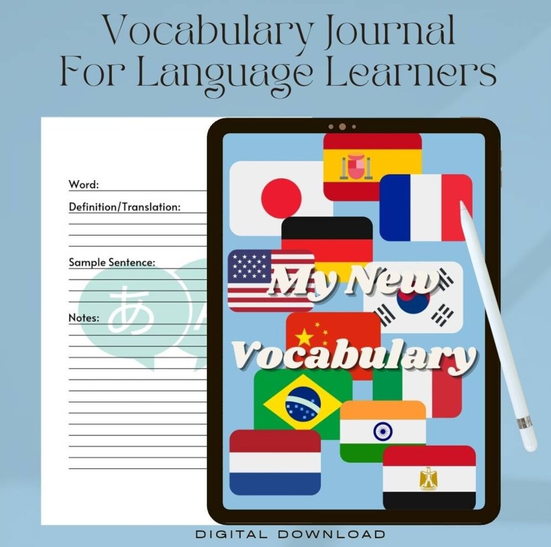 Vocabulary Journal for Language Learning - Etsy