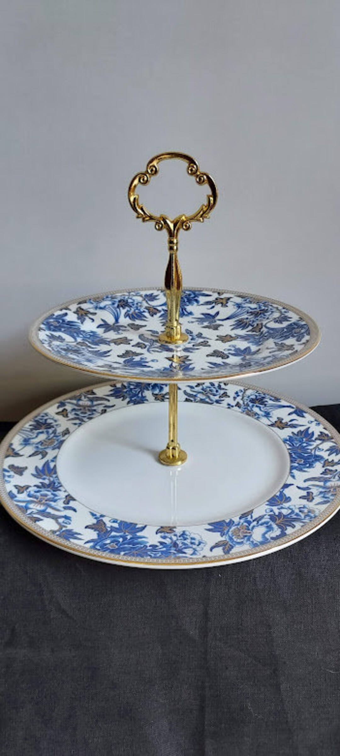 Wedgwood Hibiscus 2-tiered Serving Tray New Accent - Etsy