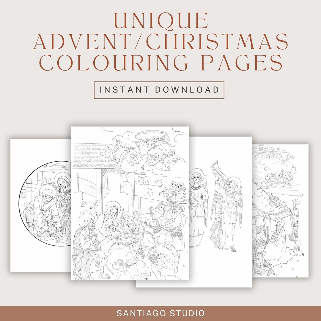4 Christmas Coloring Pages, Advent Coloring, Beautiful Catholic ...