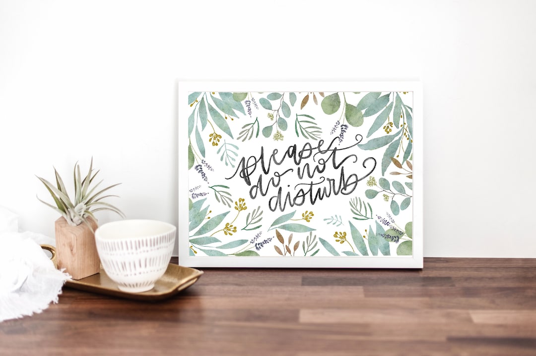 Watercolor Floral Do Not Disturb Art | Privacy Door Sign | Working at ...