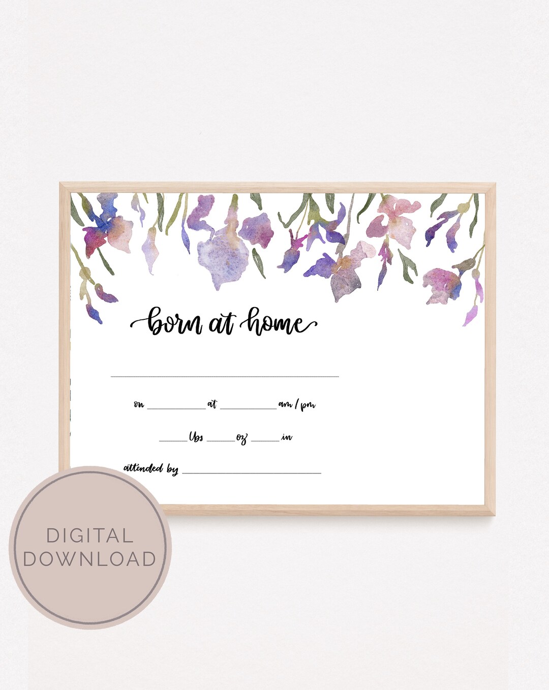 Homebirth Certificate for Footprints + Birth Stats | Born at Home ...