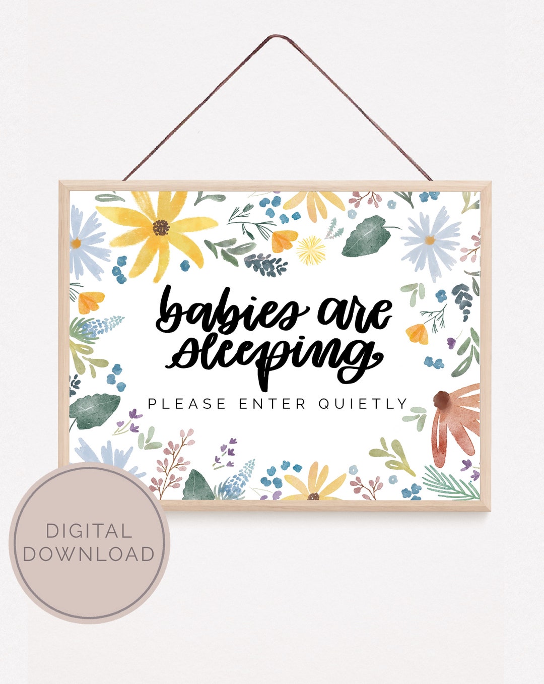 Babies Are Sleeping Print | Please Enter Quietly Door Sign | Do Not ...