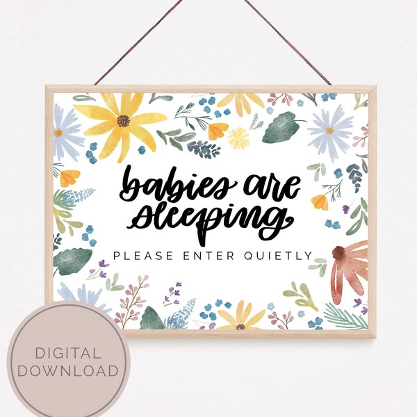 Sleeping Baby Door Sign - Etsy