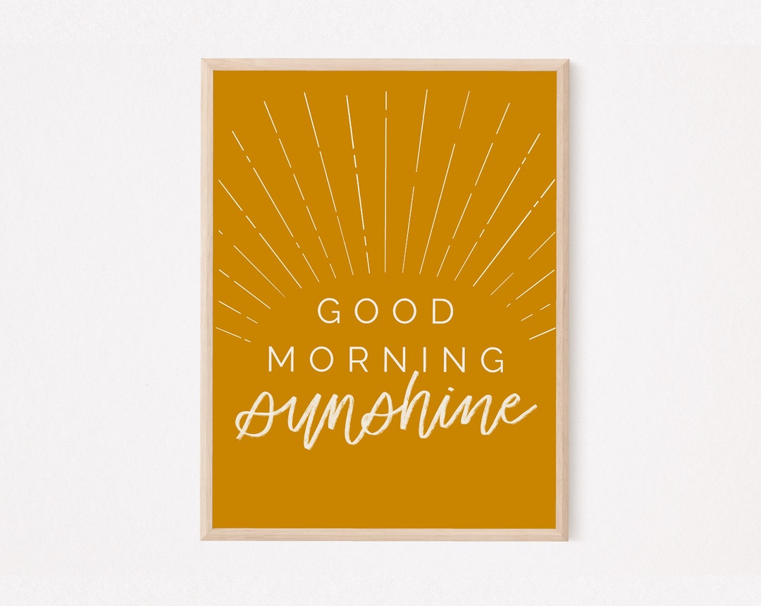 Good Morning Sunshine Poster | Large Wall Art | Boho Nursery Decor ...
