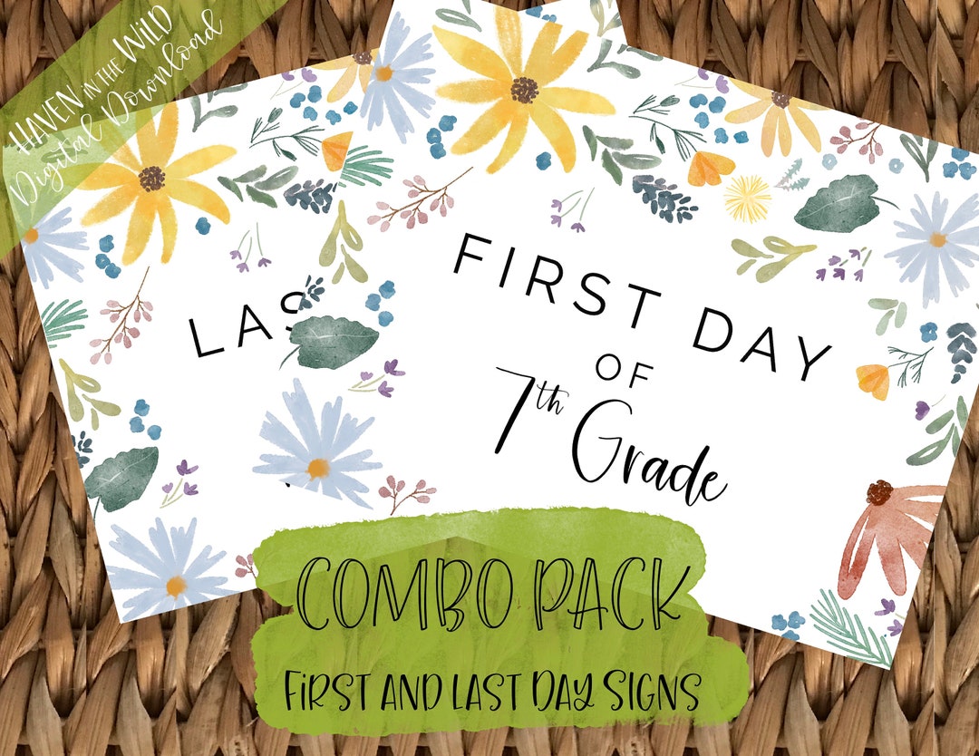 First Day of 7th Grade Sign | Last-minute Printable Seventh Grade Sign ...