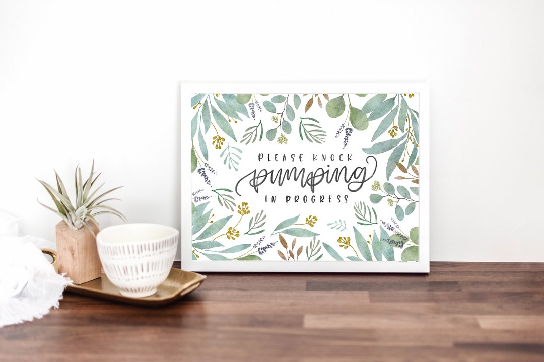 Please Knock Pumping Sign for Nursing Mom | Privacy Door Sign | Do Not ...