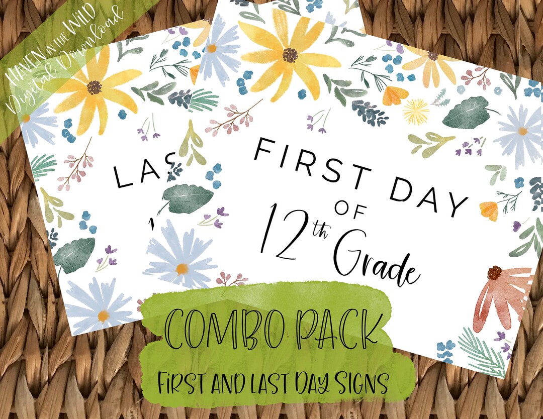 First Day of 12th Grade Sign | Last-minute Printable Twelfth Grade Sign ...