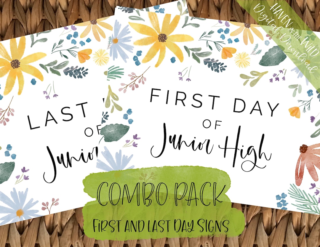 First Day of Junior High Sign | Last-minute Printable Back to School ...