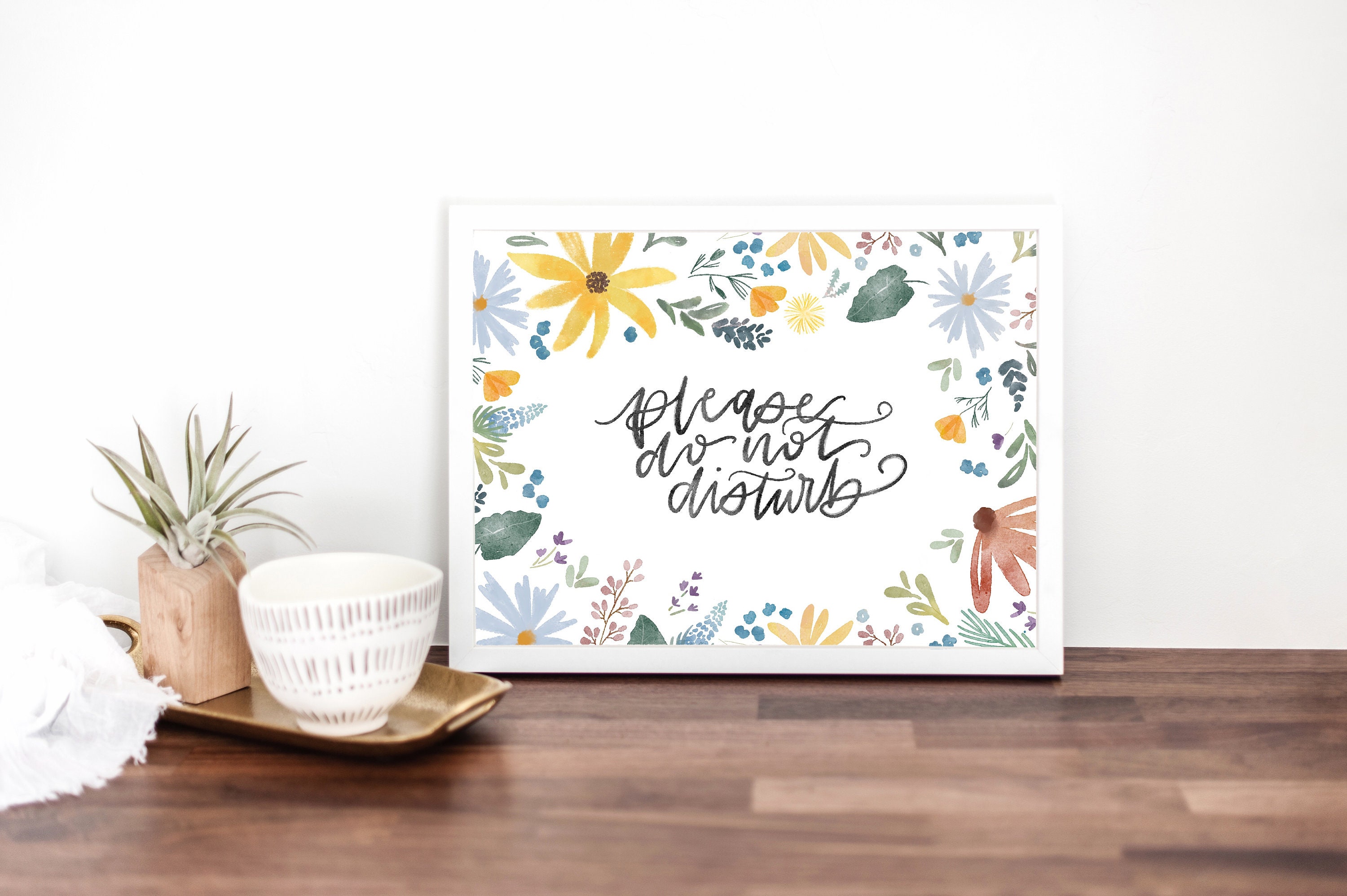 Do Not Disturb Sign | Wildflower Floral Privacy Door Sign | Work From ...