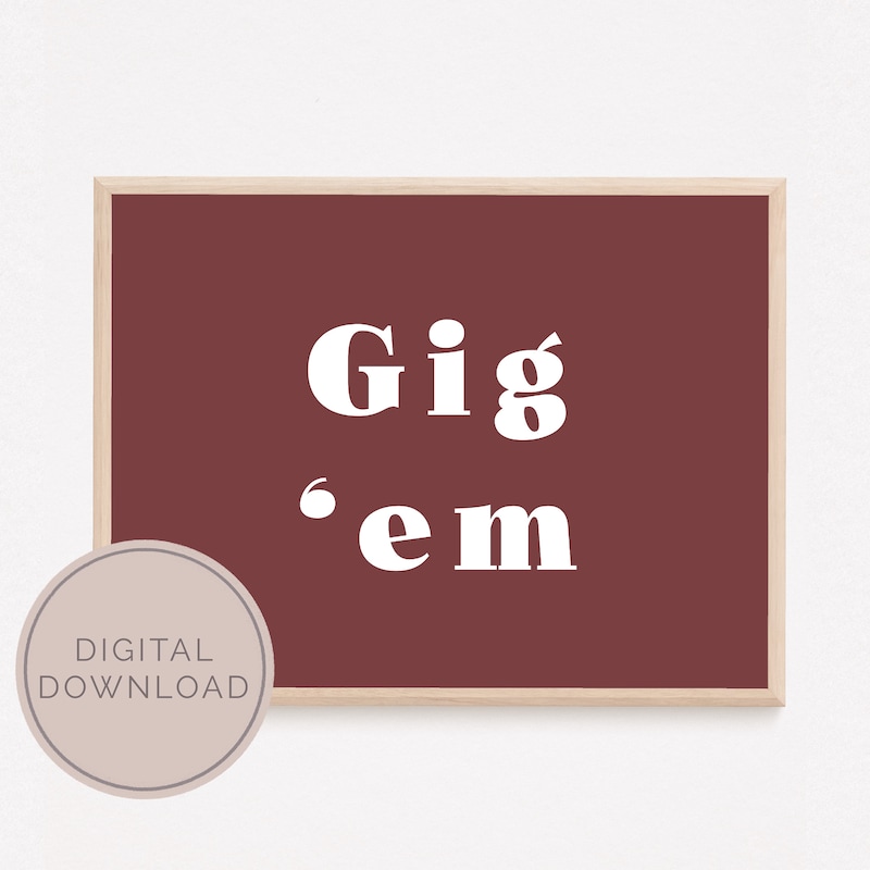Gig Em - Etsy