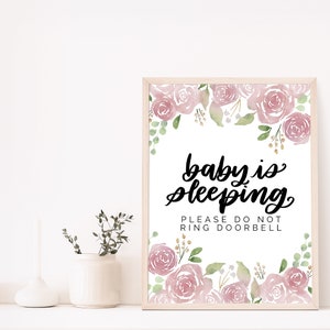 Do Not Disturb Sign | Blush Rose Floral Privacy Door Sign | Work From ...