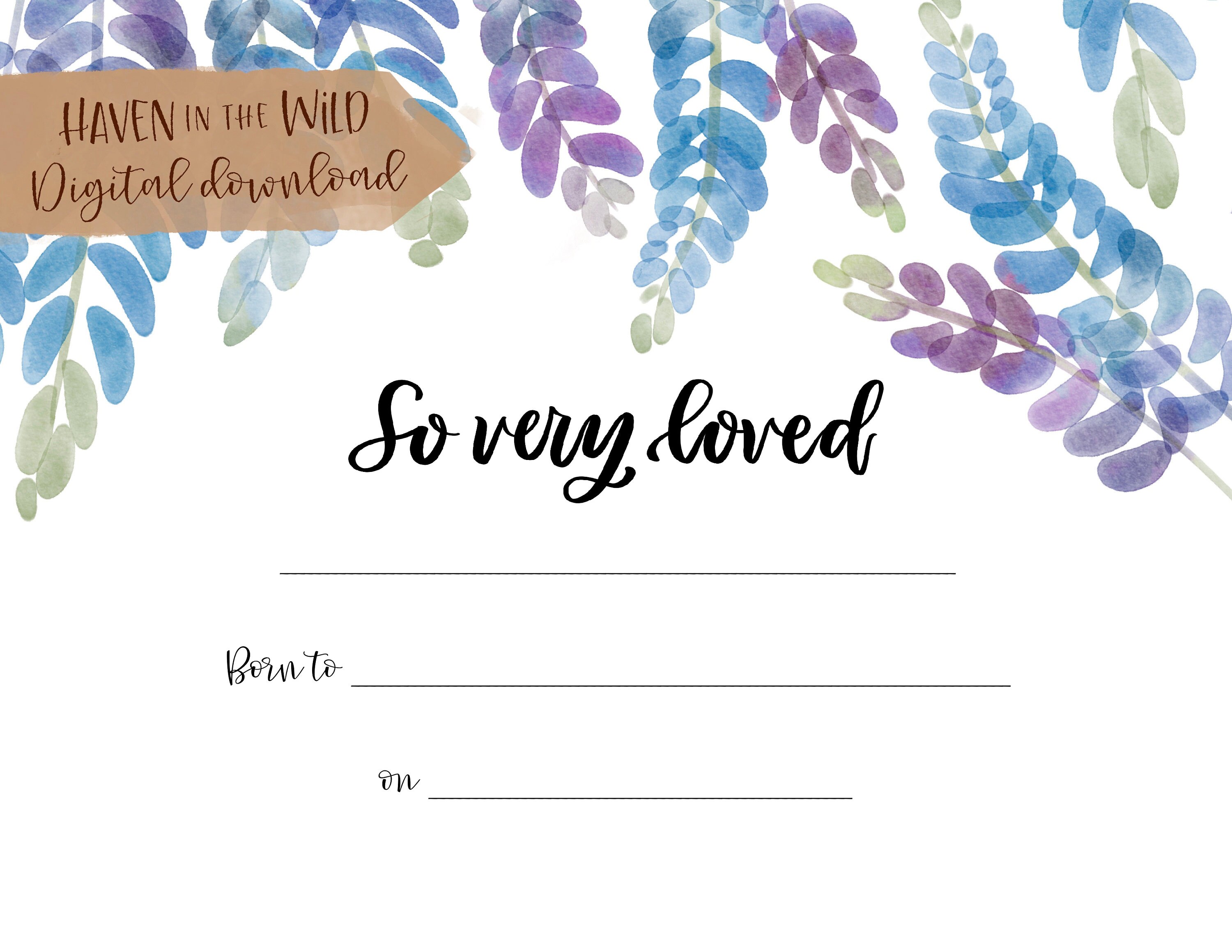 Certificate of Life for Miscarriage Stillbirth & Infant Loss | so Very ...