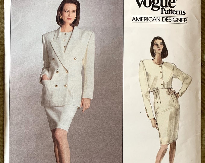 Vintage 1980's Vogue Pattern 2067, Anne Klein, Misses' Jacket/top/skirt ...