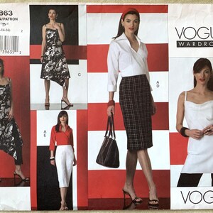 2005 Vogue Wardrobe Pattern V2863, Misses' Shirt/top/dress/skirt/pants ...