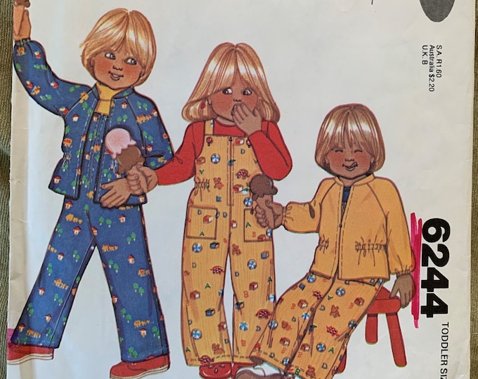 Vintage Simplicity Pattern 9820, Toddlers' Overalls/jacket, UNCUT, Size ...